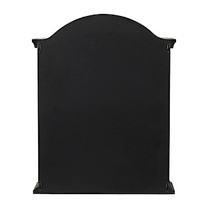 Deco 79 Wood Distressed 1 Shelf and 2 Doors Wall Shelf with Arched Shutter Doors, 22" x 8" x 28", Black