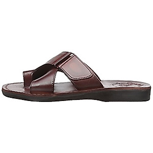 Asher - Leather Slide On Sandal - Brown