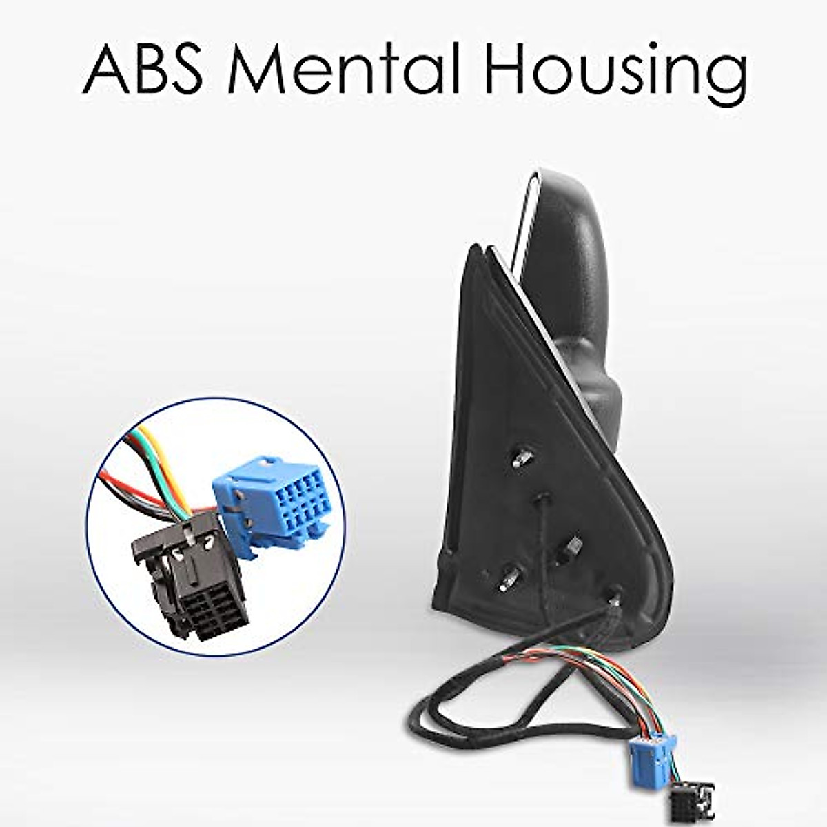 MOSTPLUS Power Heated Towing Mirrors Compatible for 2003-2006 Chevy Silverado Suburban Tahoe GMC Serria Yukon with Arrow Signal Light, Manul Telescoping (Set of 2) (Black)