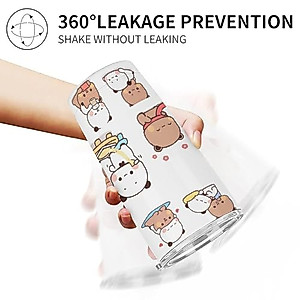 KAOQUANYA Cute Bear Panda And Dudu-2 20 Oz Covered Straw Tumbler Stainless Steel Double Wall Vacuum Insulated Travel Cup With Leak Proof Lid Stainless Steel Water Bottle Reusable Ice Hot Drinks Mug