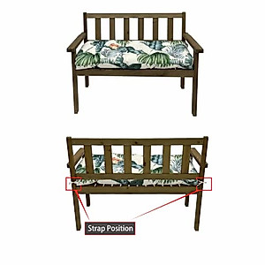 Srutirbo Outdoor Bench Cushion 51”x 19” Waterproof Floral Printed Garden Patio Bench Seat Cushion Swing Cushion for Wicker Loveseat Settee, Patio Furniture (Hawaiian)