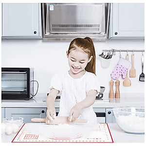 FUKOEANX Silicone Baking Mat Extra Thickness Pastry Mat Dough Rolling Mat Kneading Board Non-Slip with Measurement 20 x 28 Inches