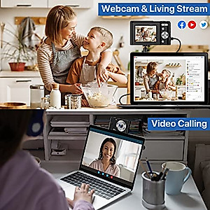 Digital Camera for Kids - 36MP Kids Camera 1080P FHD Kid Camera with 16X Digital Zoom, LCD Screen Rechargeable Compact Camera Vlogging Camera for Kids Teens Girls Boys (Black)