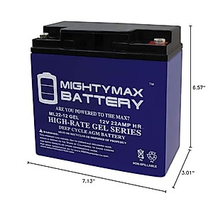 Mighty Max Battery 12V 22AH Gel Battery Replaces Jump N Carry JNC105, JNC110, JNC1224