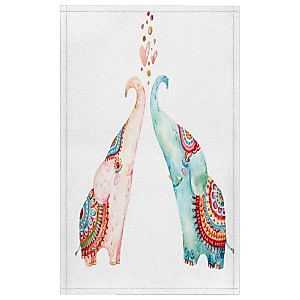 Funny Animal Elephant Kitchen Towels and Dishcloths Set of 4-17.7" x 28.3" Absorbent Dish Towels with Hanging Loop Hand Towel for Farmhouse Bar Towels & Tea Towels