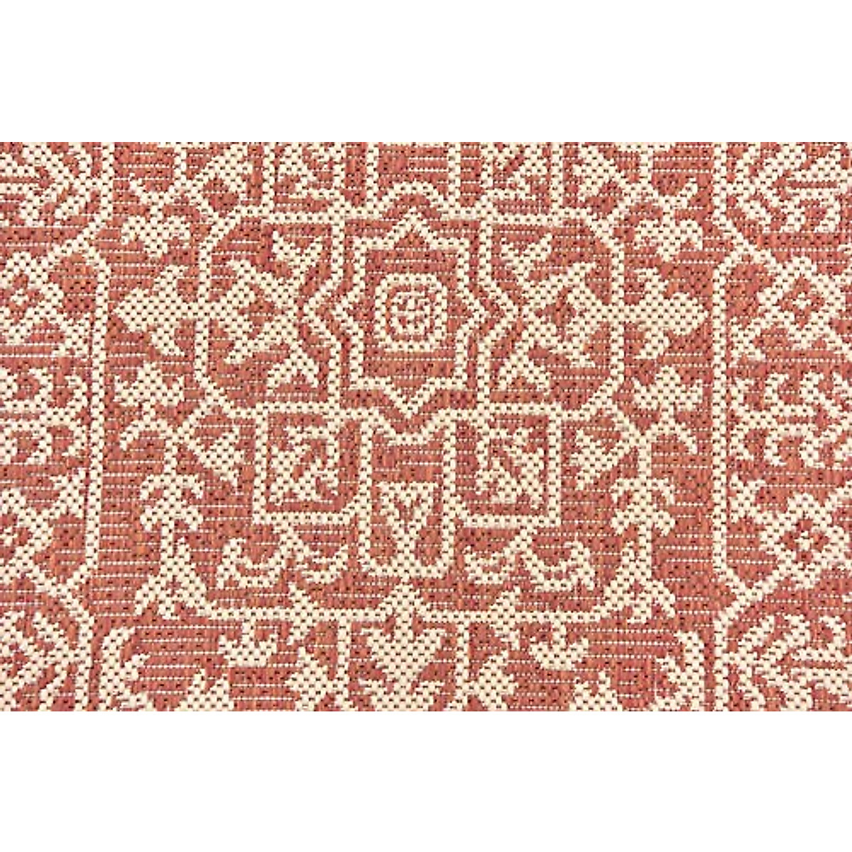 Unique Loom Outdoor Botanical Collection Area Rug - Allover (2' 2" x 6' 1" Runner, Terracotta/ Beige)