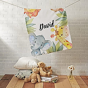 Personalized Baby Blankets with Name Custom Baby Blanket for Girls Boys Customized Animal Swaddle Baby Blanket Personalized Gifts for Baby Child Baby Shower for Newborn 50x60