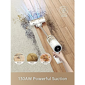 Dreametech Cordless Vacuum Cleaner, P10 Pro Vacuum Cleaner with 22Kpa Powerful Suction, 2 in 1 Lightweight Stick Vacuum for Hard Floor Pet Hair