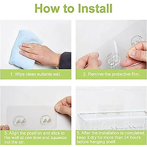 20Pcs Transparent Corner Shower Caddy Adhesive Replacement Hook, No Drilling Strong Transparent Adhesive for Shower Caddy, Bathroom Storage Shelves, Wall Mount Sticker Strips Pads,Shower Accessories