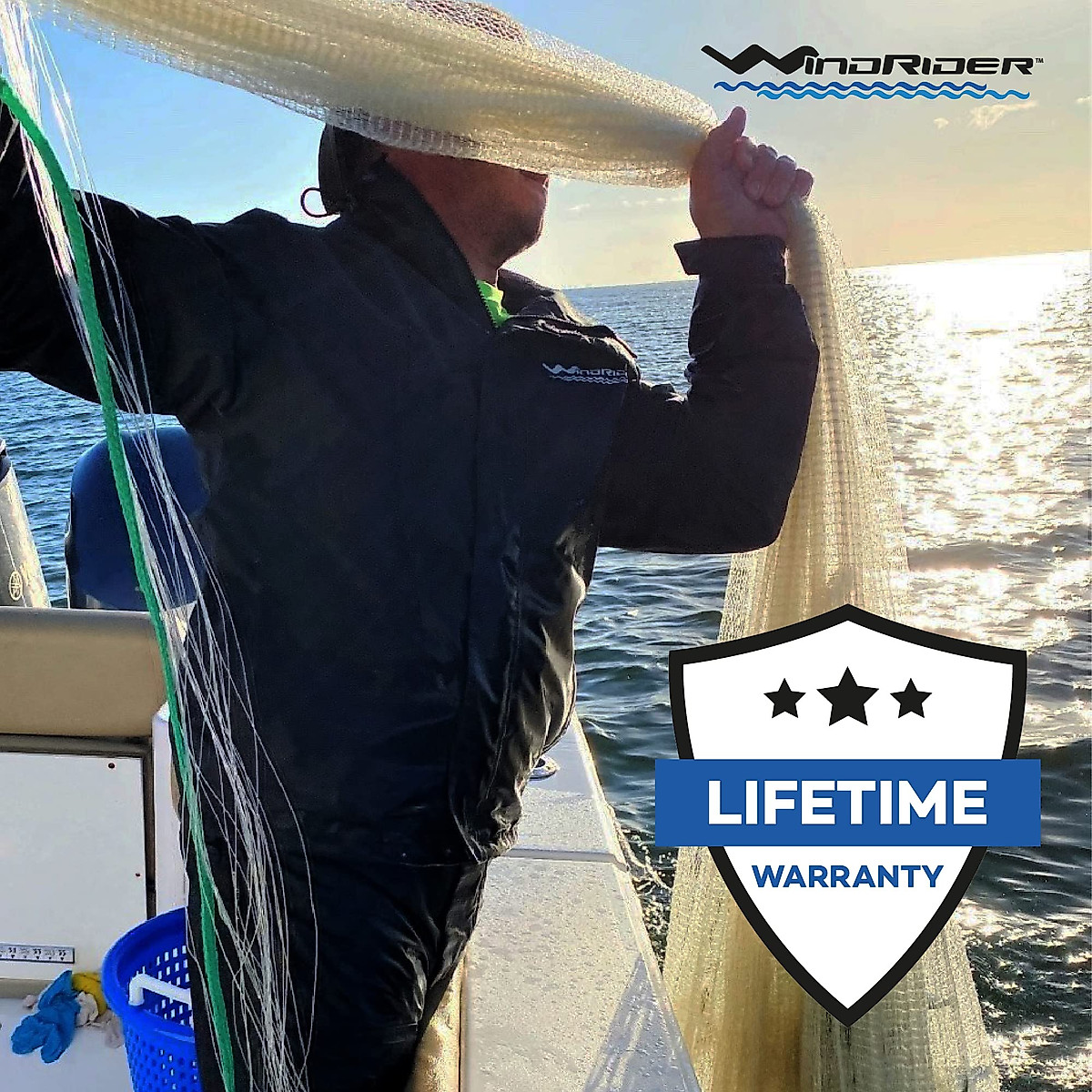 WindRider Pro Foul Weather Gear - Rain Suit - Jacket + Bibs - Breathable, Numerous Pockets, Mesh Lined for Comfort - For Fishing, Sailing, Outdoor Adventuring (Black, Small)