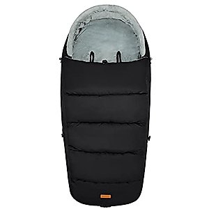 liuliuby CozyMuff - Warm Stroller Footmuff with Temperature Control - Universal Baby Bunting Bag for Cold Weather - Outdoor Sleeping Bag (6M – 4T, Black)