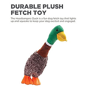Charming Pet Headbangerz Duck Plush Squeaky Light-Up Dog Toy