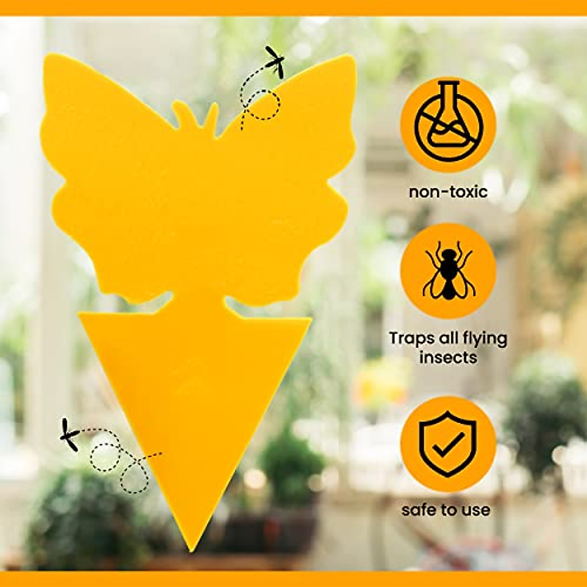 UCatch Gnat Sticky Traps for Plants - Effective Gnat Traps for House Indoor and Outdoor Garden with Super Sticky Adhesive | Yellow Fruit Fly Trap for Mosquitos, Black Flies, Fungus Gnats | 2 X 21