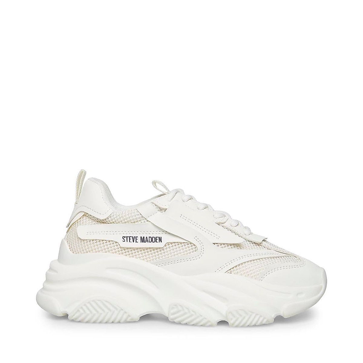 Steve Madden Women's Possession Sneaker, White, 8
