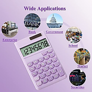Basic Calculator, Desktop Cute Pocket Size Mini Calculators for School, Office, Home (Purple)