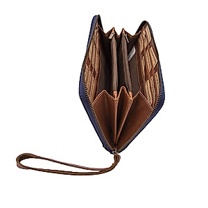 STS Ranchwear Women's Blue Bayou Collection Denim Zip Around BA Wallet Wristlet Clutch, One Size