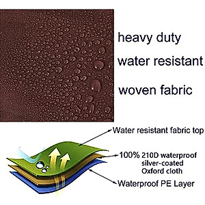 Garden Swing Chair Canopy+Seat Replacement 2/3 Seater, Replacement Cover Set for Canopy Swing Waterproof, Anti-UV Swing Roof/Seat Cover (Frame Not Included) ( Color : Brown , Size : 249×185×18CM )