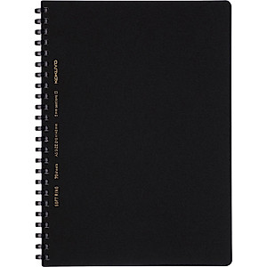 KOKUYO D Shaped Soft Ring Notebook, 5mm Grid Ruled, 70 Sheets, A5, Black, Japan Import (SU-SV437S5-D)