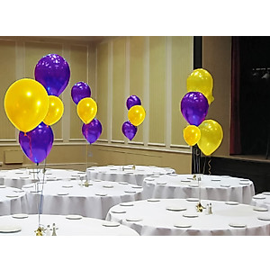 Graduation Party Decorations Purple Yellow/Purple Yellow Balloons Purple Graduation Decorations 2024 NYU/Mardi Gras Party/Purple Yellow Gold Birthday Party Decoration Balloons of 20pcs