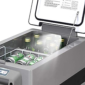 COSTWAY Car Refrigerator, 44-Quart Electric 12V/24V Car Cooler with 3 Levels, LCD Display, Shockproof Design, Travel RV Fridge for Camping, Truck Party