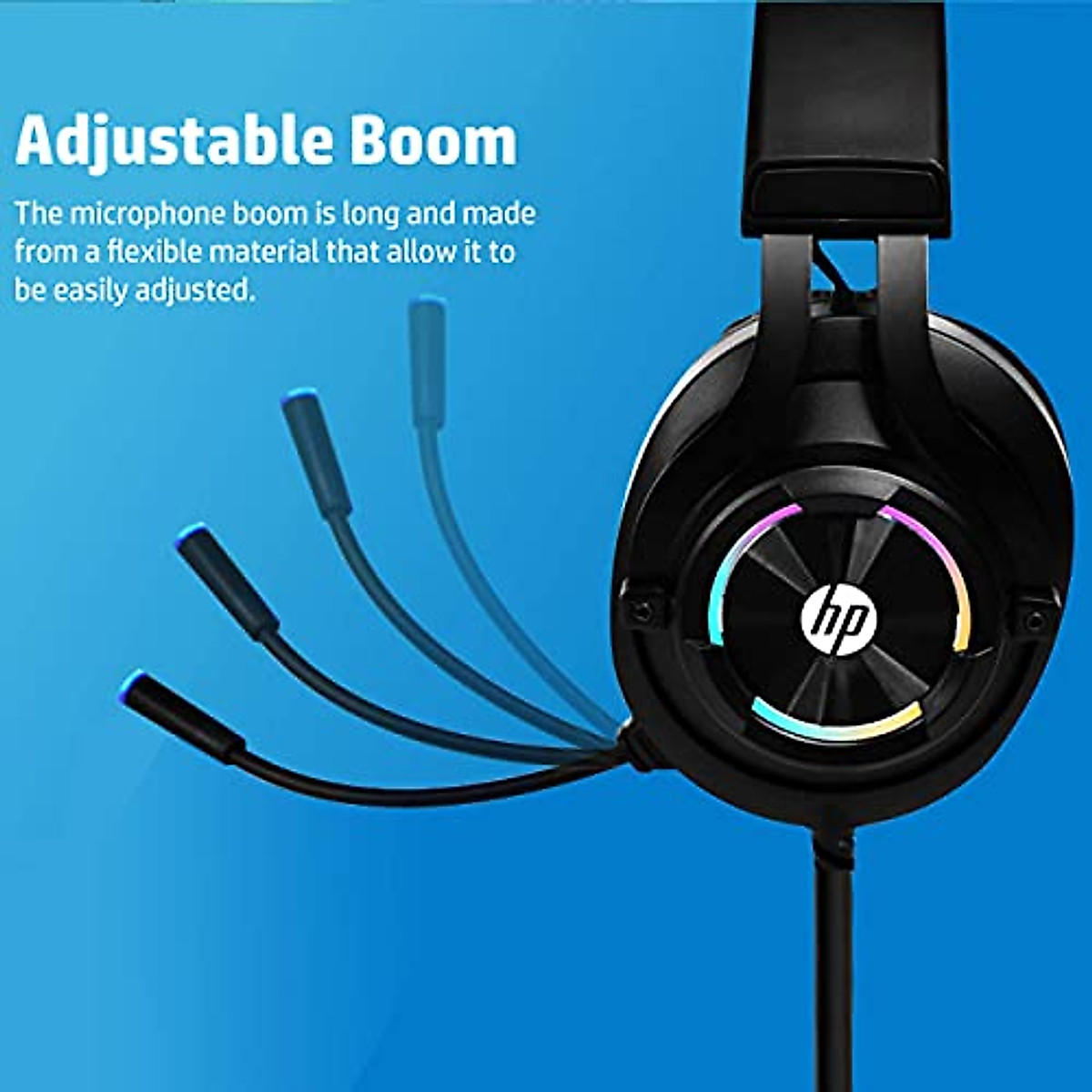 HP Gaming Xbox One Headset with Mic, Gaming Headphones with Microphone for PS4, PC, Laptop, Nintendo Switch with Noise Cancelling Microphone, Wired Over Ear Head Set with LED Lights