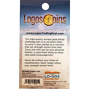 Serenity Prayer and Do Not Be Anxious About Anything, Antique Gold-Color Plated Challenge Coin, Philippians 4:6 Gift