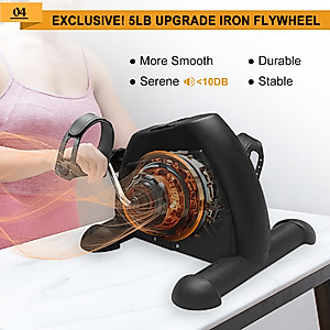 GOREDI Pedal Exerciser Stationary Under Desk Mini Exercise Bike - Peddler Exerciser with LCD Display, Foot Pedal Exerciser for Seniors,Arm/Leg Exercise (Black)