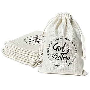 Hangover Kit Bags, Girl's Trip With Drawstring Gift Bag, for Bridal Shower, Wedding, Travel, Bachelorette Party Survival Recovery Kit Bag, Decorations, Supplies (6"X 8") 5 Pcs -kit034