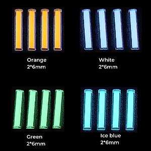 Sharamado 16Pcs Glass Luminous Vial,1.5 * 6mm 4 Color mixes Tube, Glow in The Dark Tube, Made by Rare Earth Materials, EDC Players, for DIY Various EDC Accessories and Decoration. (Mix)