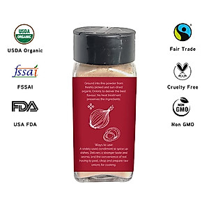 ADI USDA Certified Organic Onion Powder, For Seasoning & Cooking - 2.1 oz