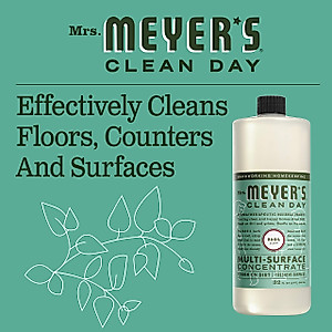 Mrs. Meyer's Multi-Surface Cleaner Concentrate, Use to Clean Floors, Tile, Counters, Basil, 32 fl. oz - Pack of 2