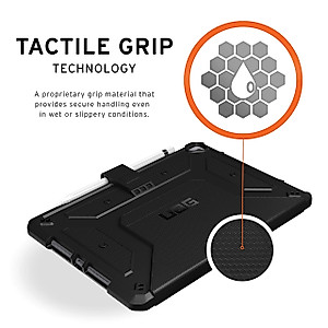 URBAN ARMOR GEAR UAG Designed for iPad 10.2 Case Black, 9th Generation 2021, 8th Gen 2020, Rugged Heavy Duty Protective Durable Folio Cover & Kick Stand, w/Pencil Stylus Holder, Metropolis Series