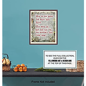 Alice Wonderland Quotation Dictionary Wall Art Picture print - Upcycled Decor for Home, Apartment, Office - Gift for Entrepreneur, Fans - 8x10 Poster