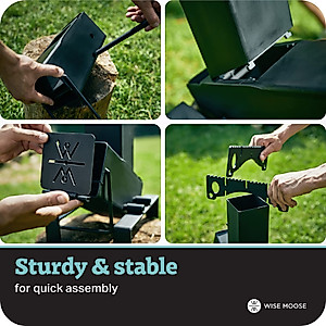 WISE MOOSE Rocket Stove for Cooking - Heavy-Duty Cast Iron Rocket Stove Wood Burning Portable, Mini Wood Stove, Wood Burning Heater, Wood Fire Camping Stove, Fire Tower, Portable Wood Burning Stove