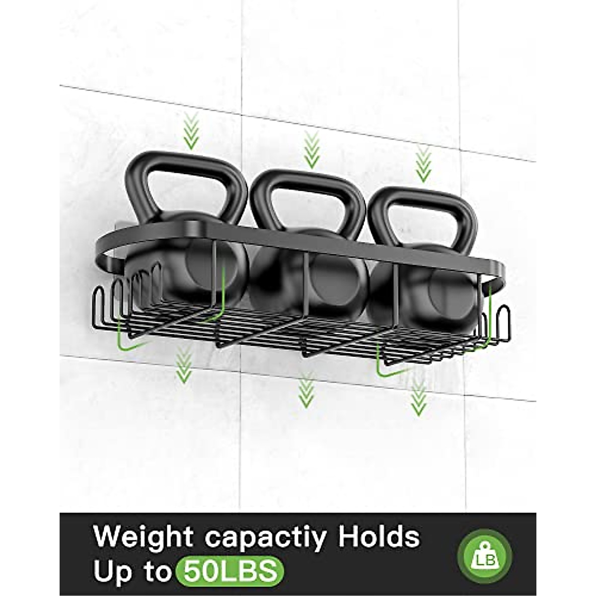 Uamector Shower Caddy, Adhesive Shower Shelves 3 Pack, Shower Organizer No Drilling, Rustproof Stainless Steel Soap Holder for Shower Wall, Wall Mounted Shower Shelf for Inside Shower, Black