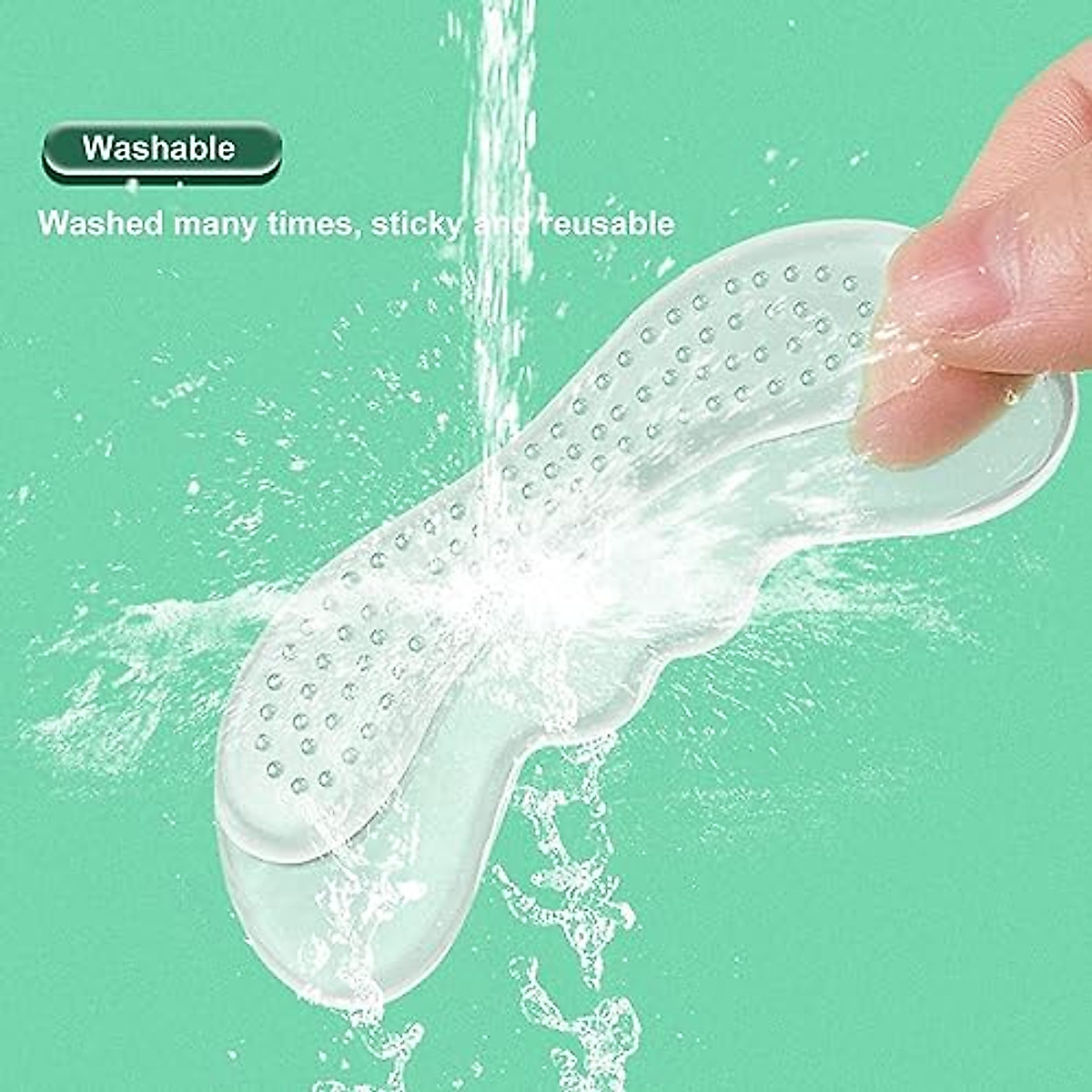 2Pcs of Transparent Invisible Self-Adhesive Gel Heel Pads: Non-Slip Cushion Grip Inserts for High Heels and Shoes