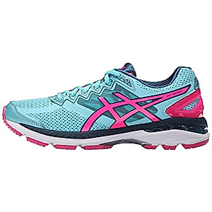ASICS Women's GT-2000 4 Running Shoe, Turquoise/Hot Pink/Navy, 6 M US