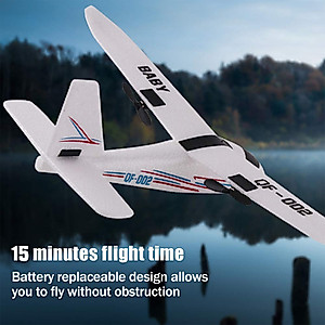 GoolRC QF002 RC Airplane, 2.4Ghz 2 Channel RC Plane Ready to Fly, Durable EPP Foam DIY Remote Control Airplane Toy Built-in Gyro, Easy to Fly RC Aircraft for Beginners Kids and Adults