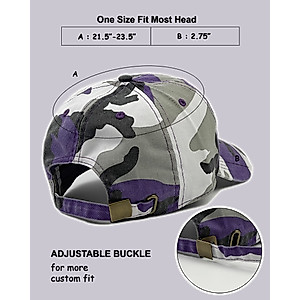 Utmost Unisex Classic Low Profile Cotton Baseball Cap Plain Blank Camoflauge Soft Unconstructed Adjustable Size Dad Hat (Camo Purple)