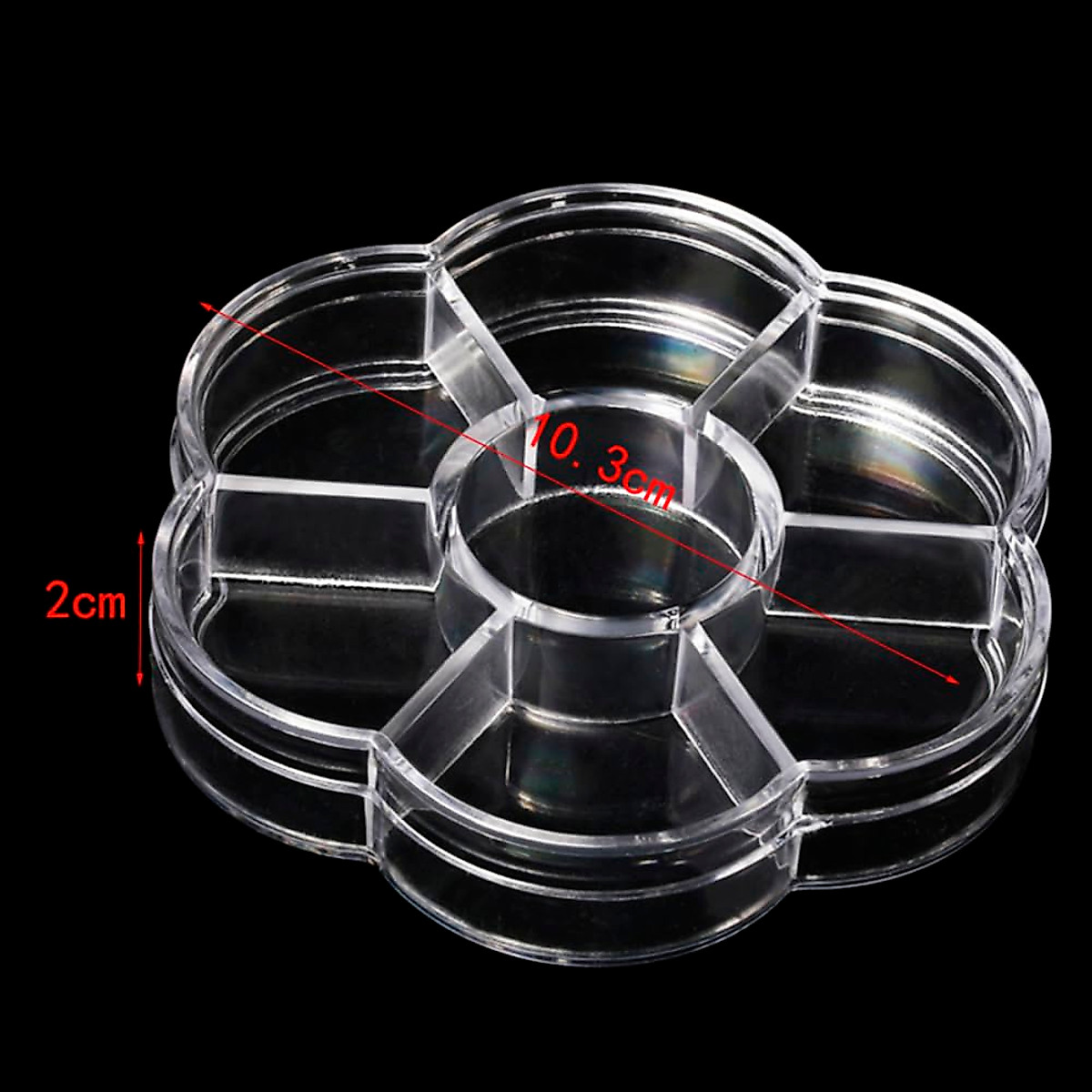 Women's Jewelry 4PCS 8 Grids Jewel Case Round Shape Transparent Plastic Organizer Jewelry Storage Container for Earrings Rings Girl Jewelry