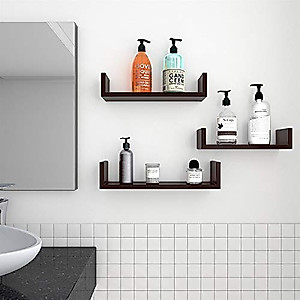 Bysesion GT2-XJ Set of 3 Floating Display Shelves Ledge Bookshelf Wall Mount Storage Home Décor Black