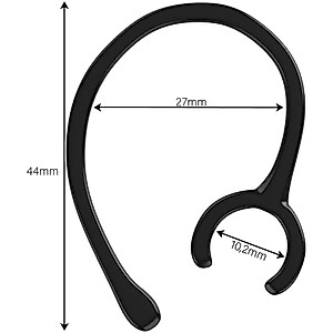 Ear Hooks for Wireless Headset 10mm Large Clamp Holder Clips, Replacement Ear Loops Earpiece Accessories, Black, 9 Pack