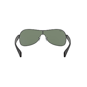 Ray-Ban RB3471 Shield Sunglasses, Gunmetal/Dark Green, 32 mm