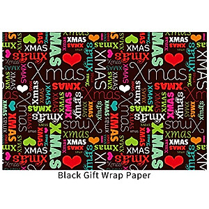 AUCLAY Christmas Wrapping Paper Sheets for Holiday Thanksgiving - Xmas Gift Wrap 4 Designs Red/Green Plaid, Snowflakes, Love, Dogs - Pack of 12, Folded Flat, 20 Inch X 29 Inch Per Sheet
