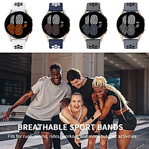 Lerobo Band Compatible with Samsung Galaxy Watch 7/6/5/4 Band/Watch 5 Pro Band 45mm/Active2 40mm 44mm,Galaxy Watch 6 4 Classic 43mm 47mm Sport Strap,20mm Silicone Watchband Sport Strap for women men