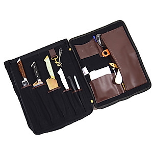 Chef Pack Knife Carrier Backpack With Shoulder Straps – Professional Canvas Travel Case With Organizer Slots For Knives Pens Pencils & Spoon