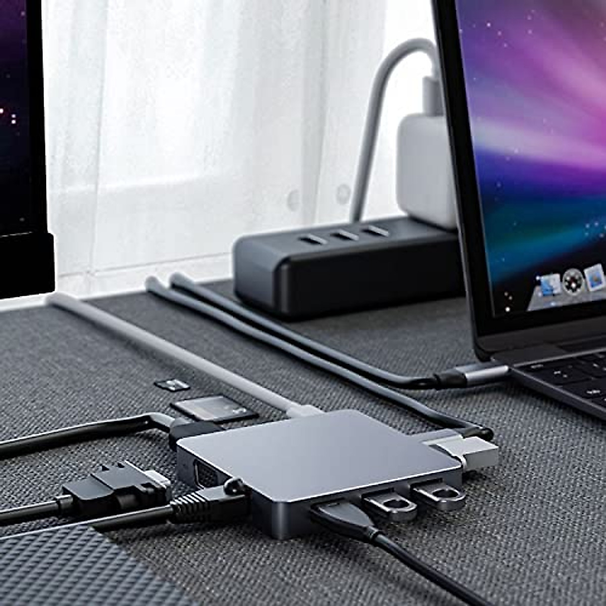 14 in 1 USB 3.1 Type-C HUB USB -C to HDMI 4K 30Hz VGA 100W PD Charging Adapter RJ45 Audio SD TF Card Reader USB 3.0 Hub for MacBook Nintendo Samsung Dex (Silver)