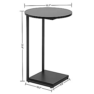 DCLRN Small End Table,c Table End Table for Sofa,Round Coffee Table is Suitable for Living Room and Bedroom.(Black)