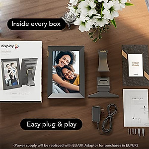 Nixplay 10.1 inch Touch Screen Digital Picture Frame with WiFi (W10K) - Black-Gold - Unlimited Cloud Photo Storage - Share Photos and Videos Instantly via Email or App - Preload Content