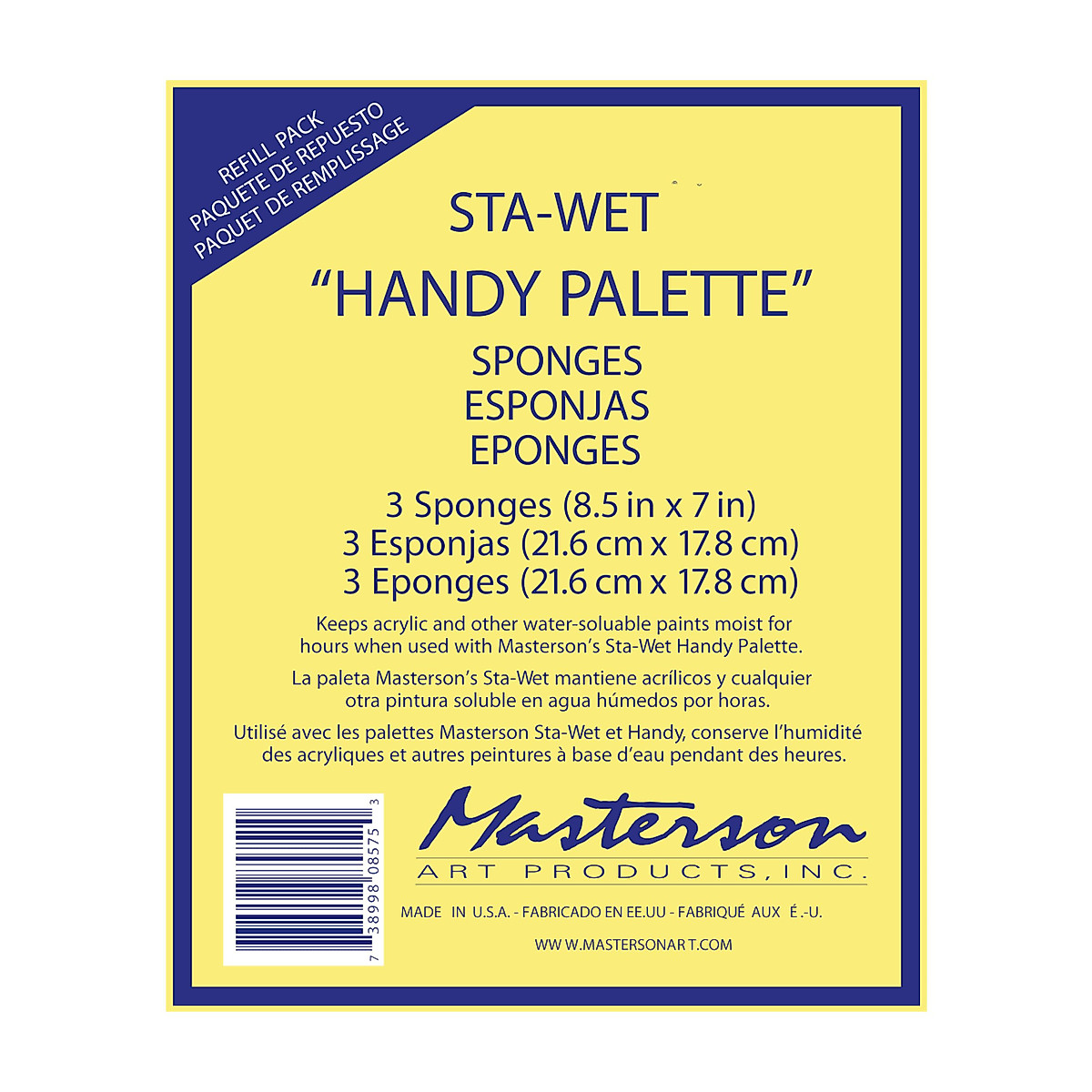 Masterson Sta-Wet Handy Palette, 3 Pack